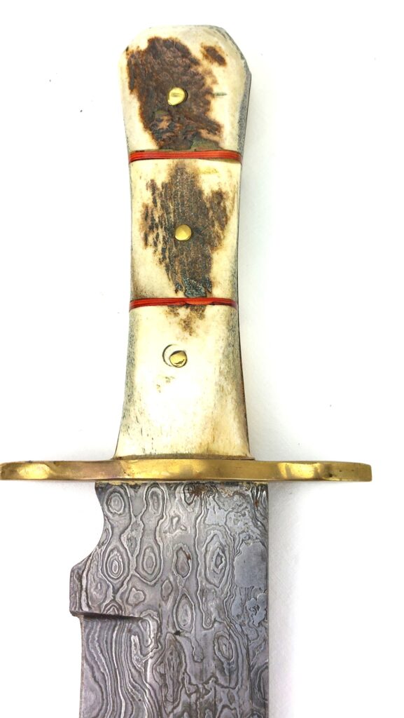Large Bowie Knife in Native American Style with Stag Horn Handle ...