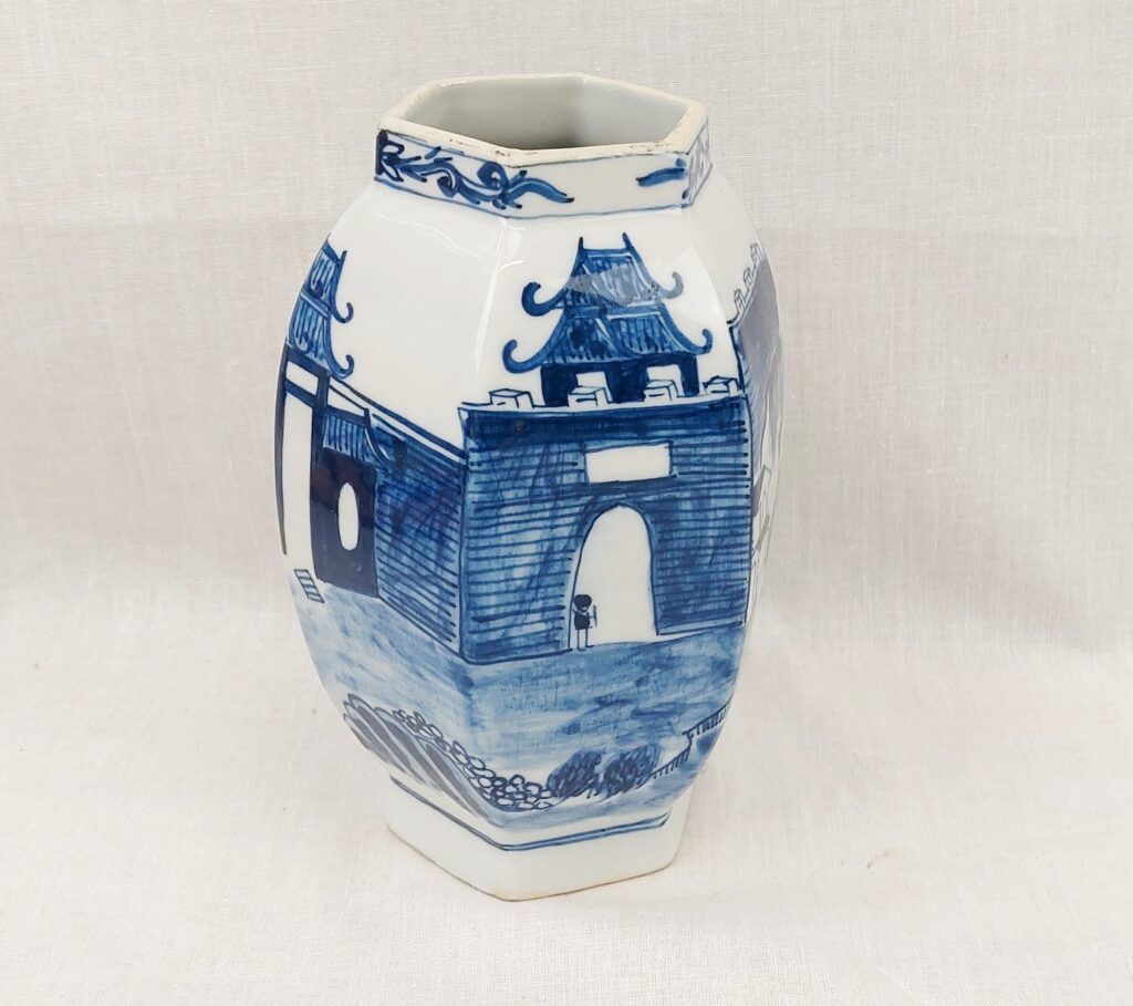 c1900 Chinese Porcelain Man Tang Fu Ji Vase - Sally Antiques