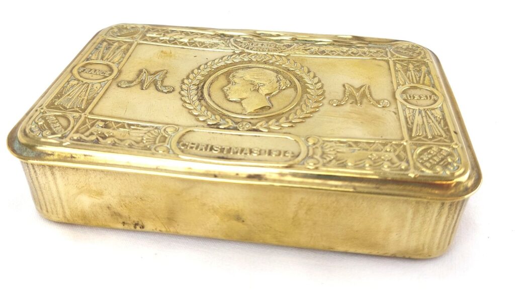 British, WW1-1914, Princess Mary Christmas Gift Tin, Bright Brass ...