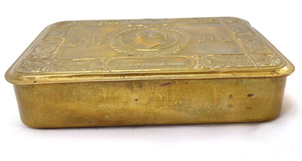 British, WW1-1914, Princess Mary Christmas Gift Fund Brass Tobacco Tin ...
