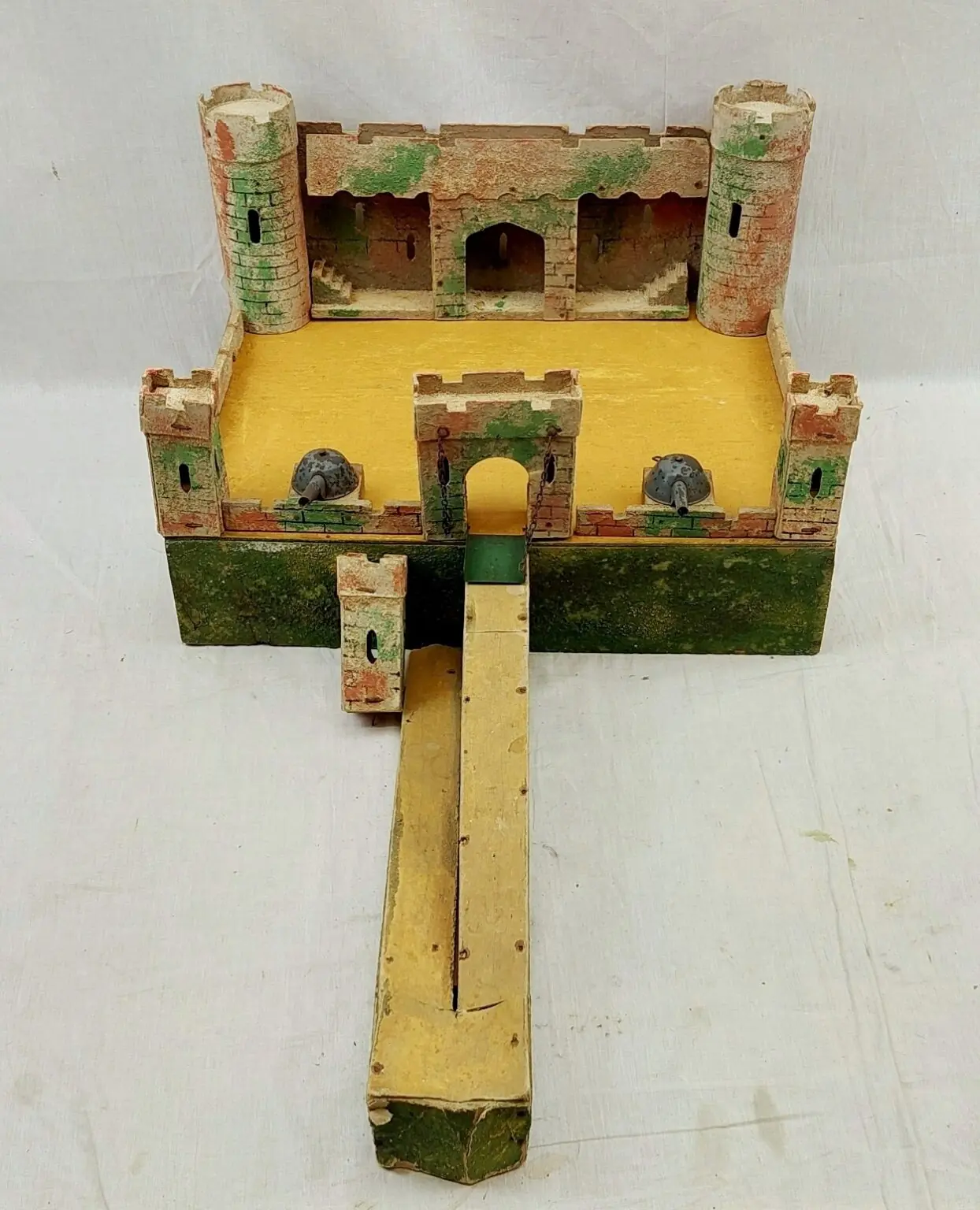 Circa 1900 Children's Wooden Fort With Tinplate Gun Turrets - Sally ...