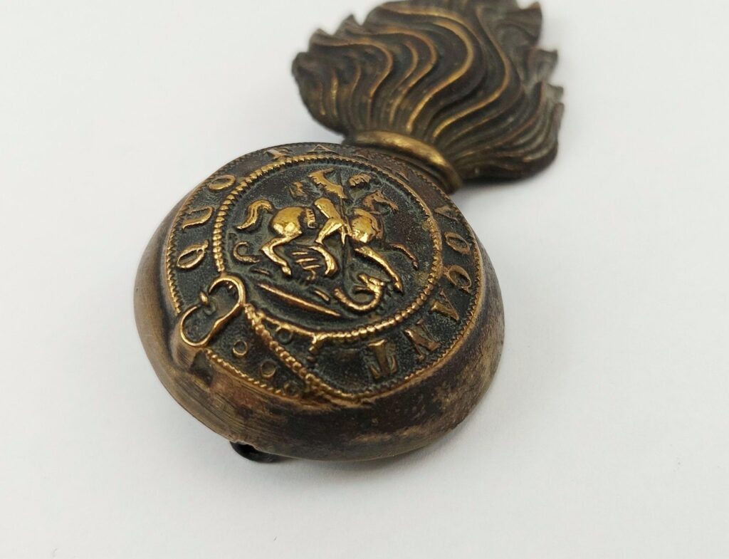 Victorian Northumberland Fusiliers Fur Cap Badge - Sally Antiques