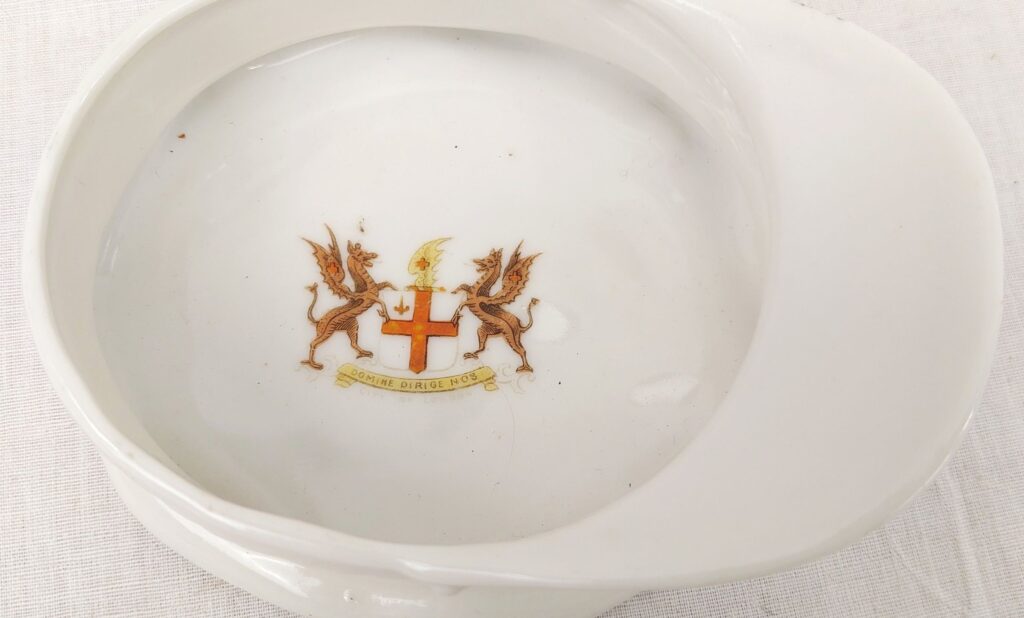 Large WW1 London Crested Ware China Officers Cap - Sally Antiques