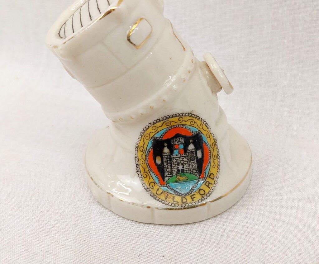 WW1 Guildford Carlton Crested China Searchlight - Sally Antiques