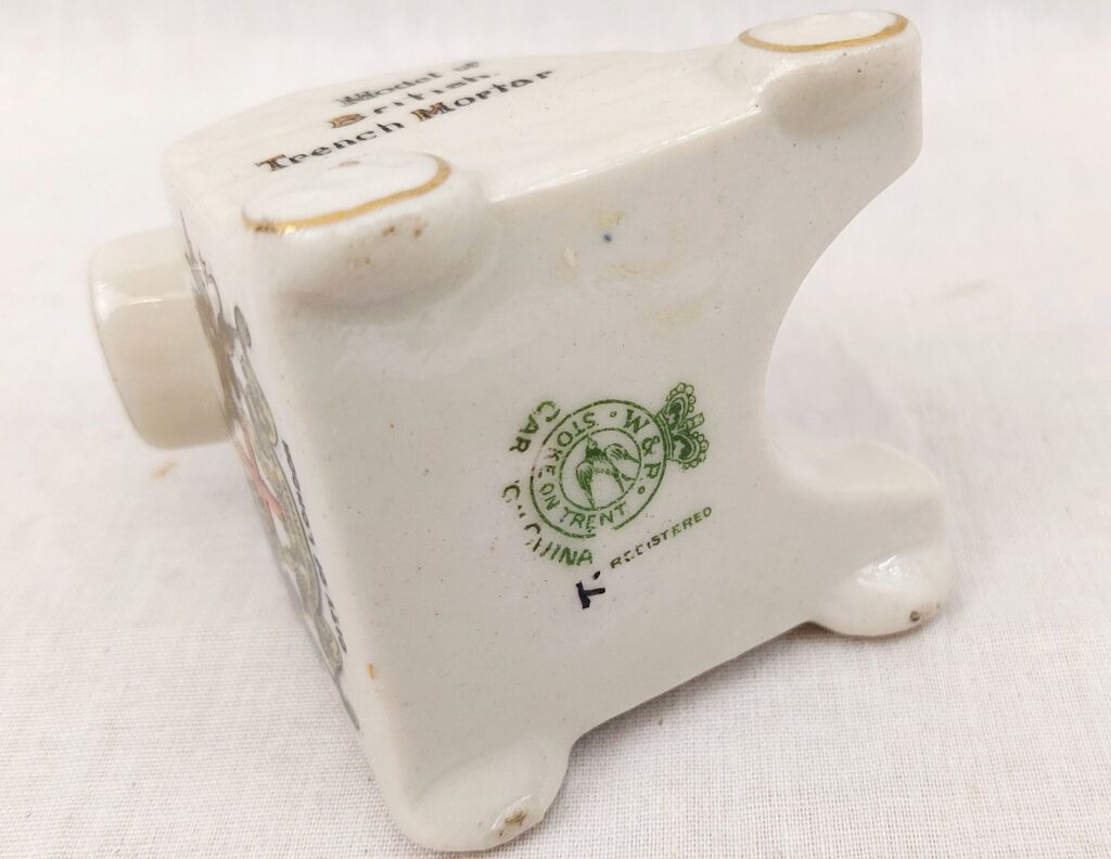 WW1 London Carlton Crested China Trench Mortar - Sally Antiques