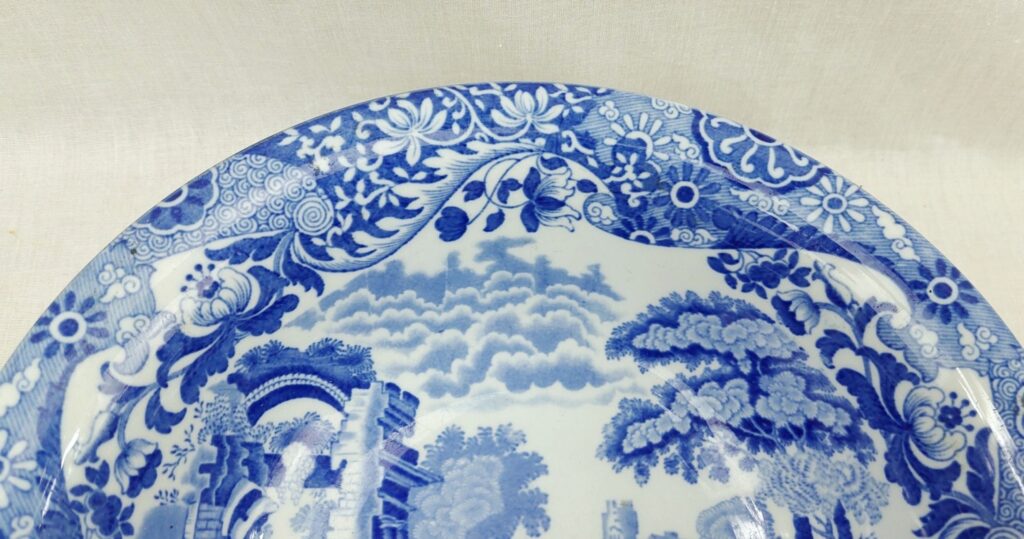19th Century Spode Italian Blue Round Bowl - Sally Antiques