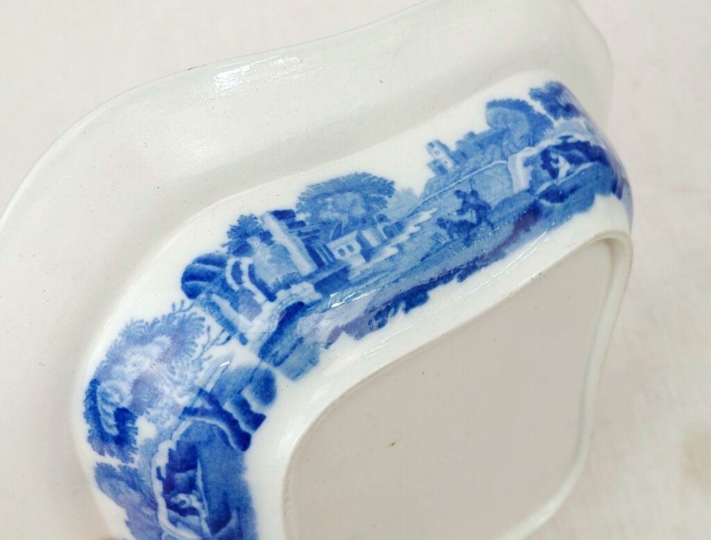 19th Century Spode Italian Blue Square Bowl - Sally Antiques