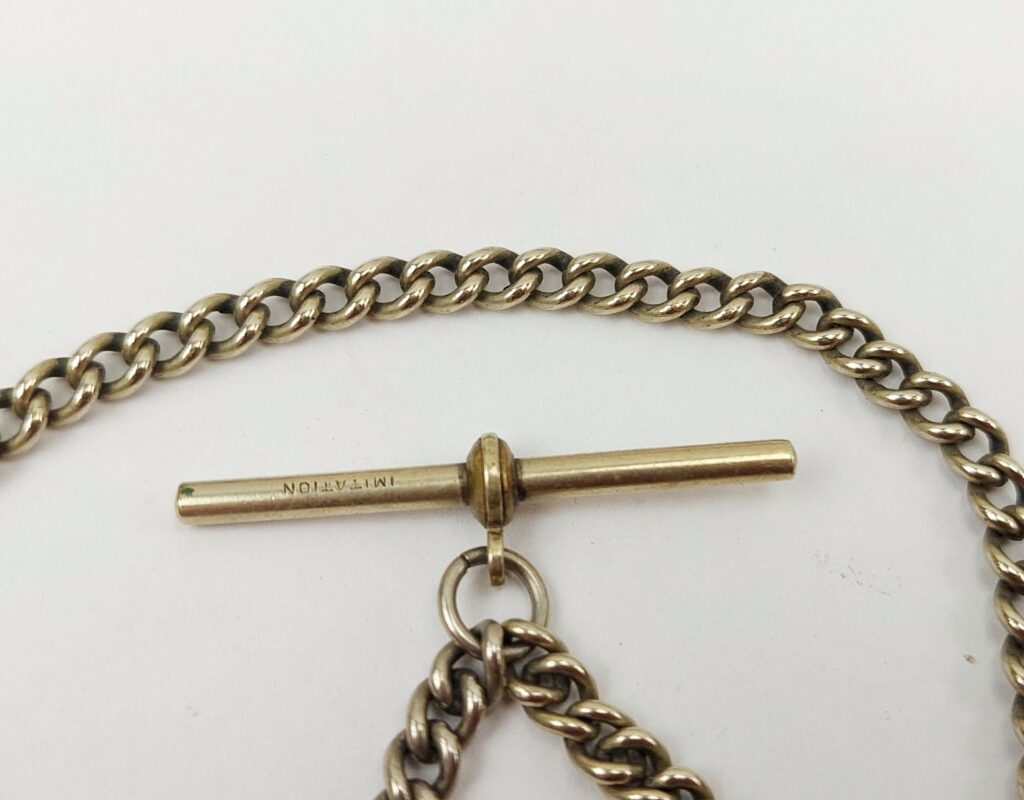 Sterling Silver Albert Watch Chain with Silver Plate T-Bar - Sally Antiques