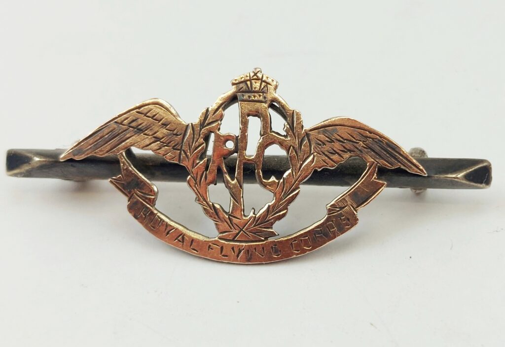 WW1 Sterling Silver And Rose Gold Royal Flying Corps RFC Sweetheart ...