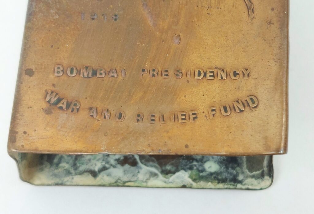 WW1 Trench Art Bombay Presidency Matchbox Cover - Sally Antiques