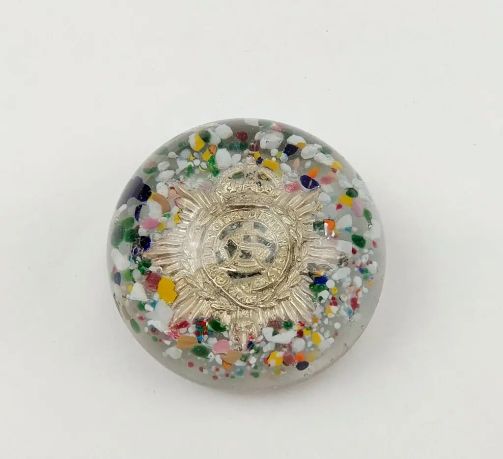 WW2 Army Service Corps Cap Badge Paperweight - Sally Antiques