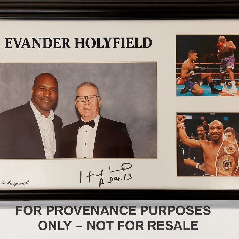 Evander Holyfield Vs Mike Tyson - Signed "KNOCKDOWN" Photograph, Nov ...
