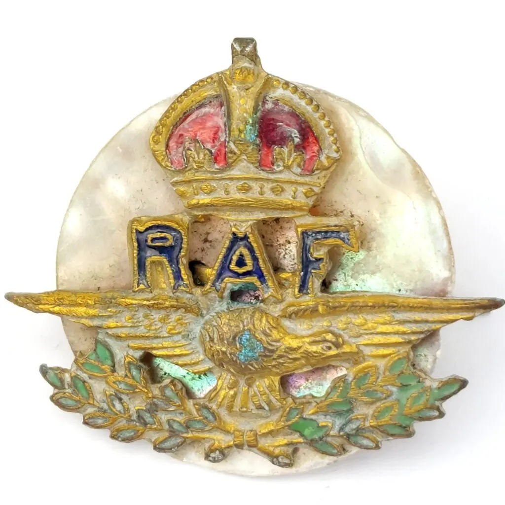 British, WWII, RAF Sweetheart Brooch, Mother-of-Pearl & Enamel - Sally ...
