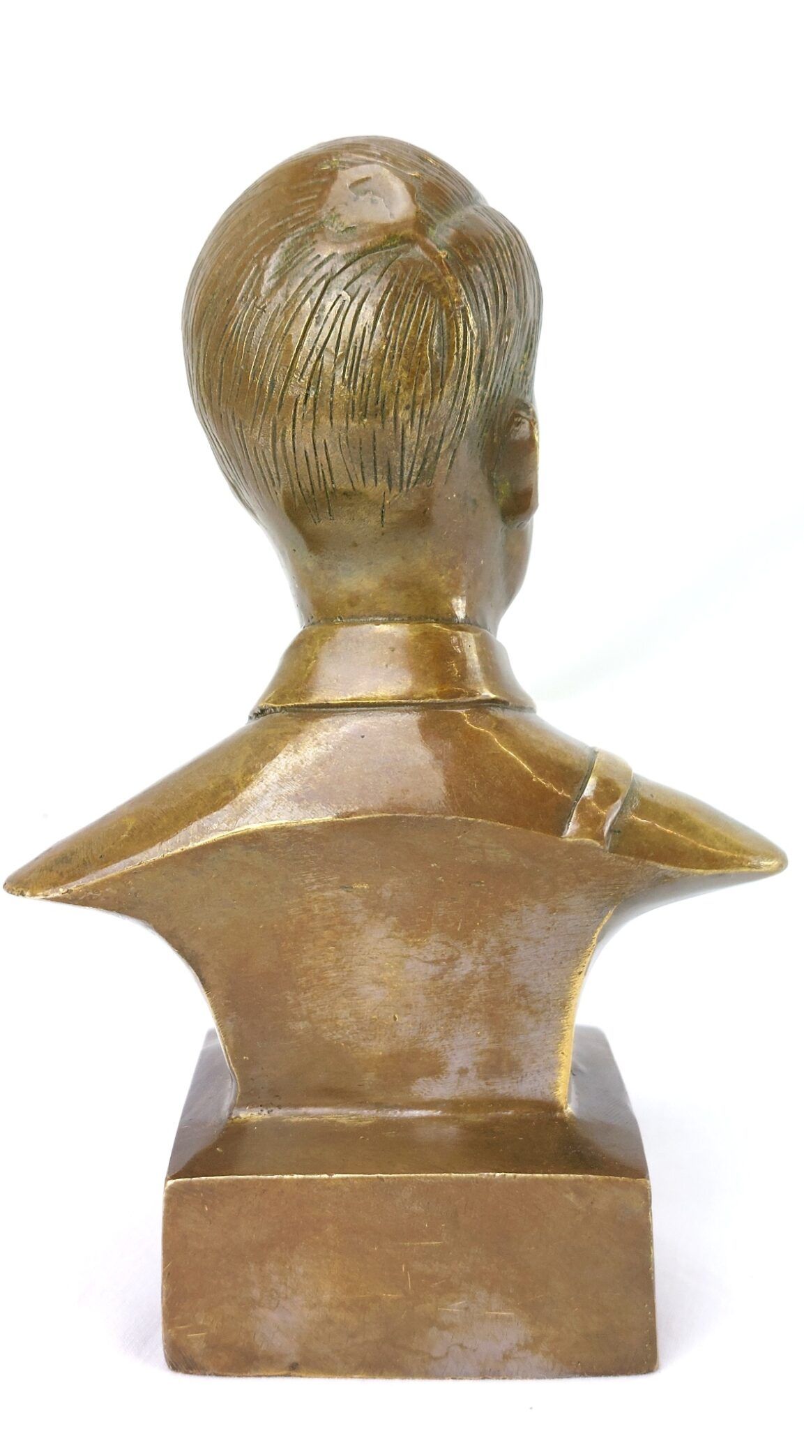 German, WW2 Era, Hollow Cast Bronze Bust of Adolf Hitler - Sally Antiques