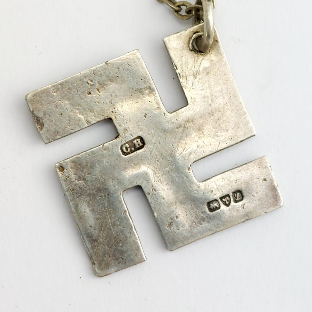 British, Interwar, Hallmarked Silver Swastika Pendant on Chain - Sally ...