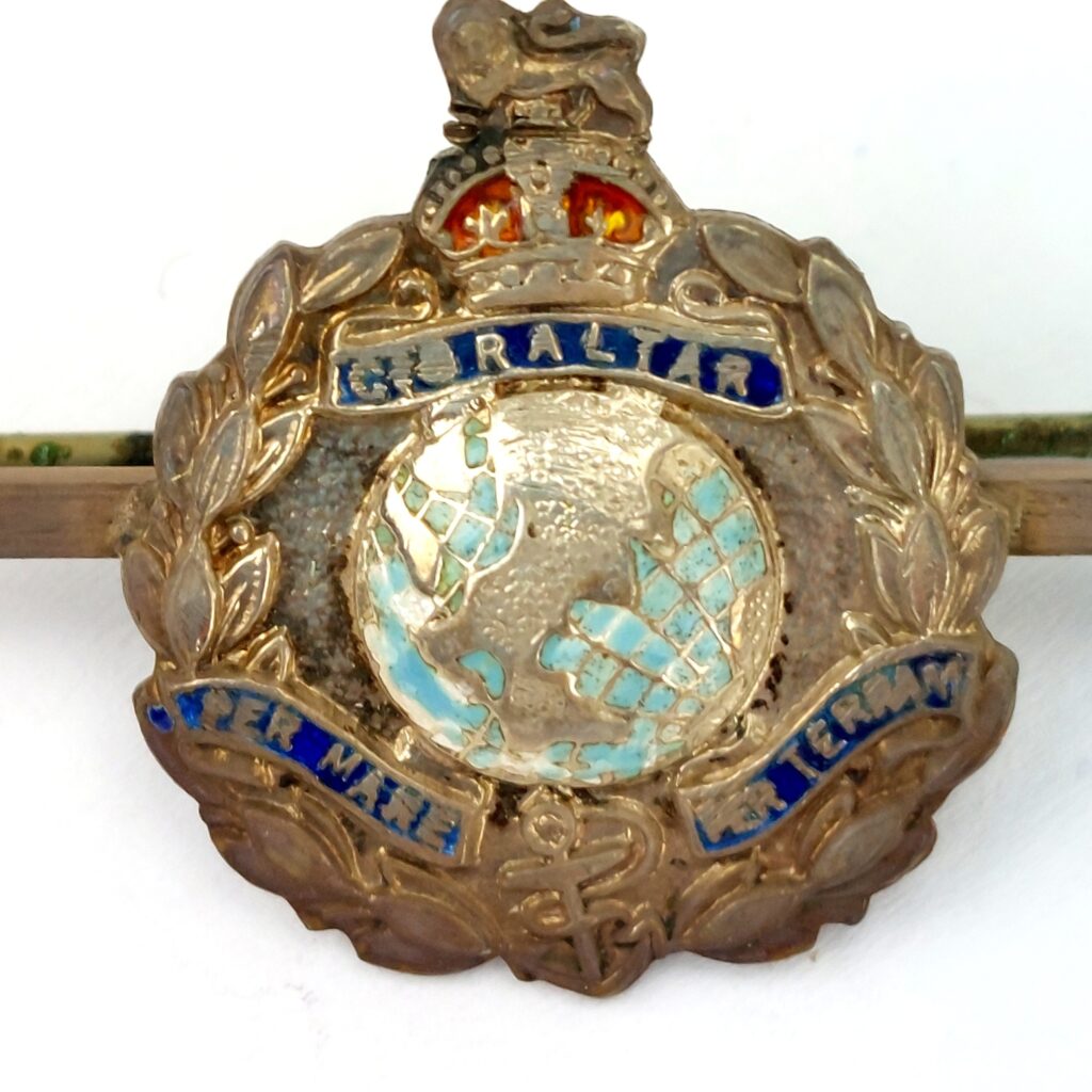 British, WW2, Royal Marines Sweetheart Brooch, Sterling Silver & Enamel ...