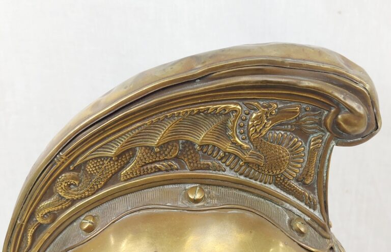 Victorian Brass Merryweather Firemans Helmet - Sally Antiques