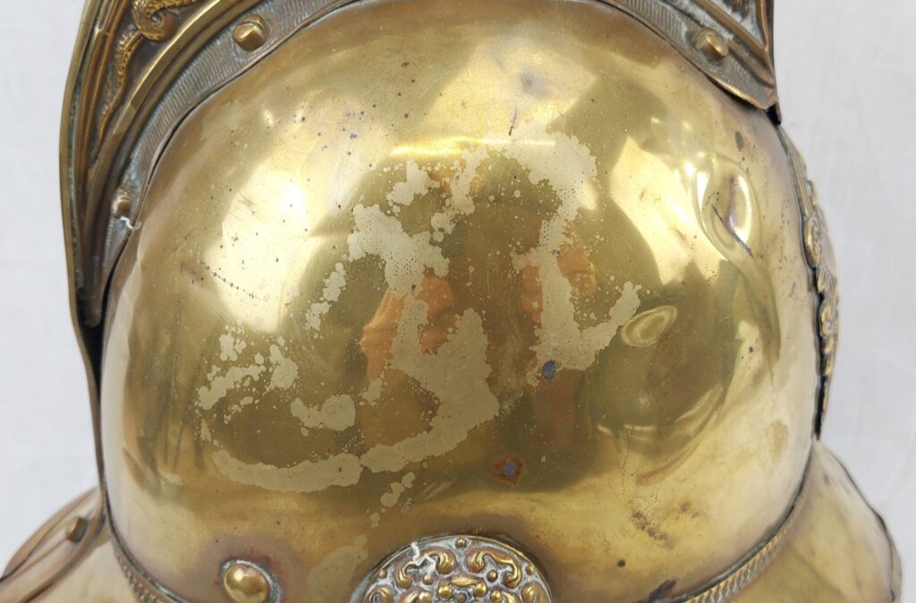 Victorian Brass Merryweather Firemans Helmet - Sally Antiques