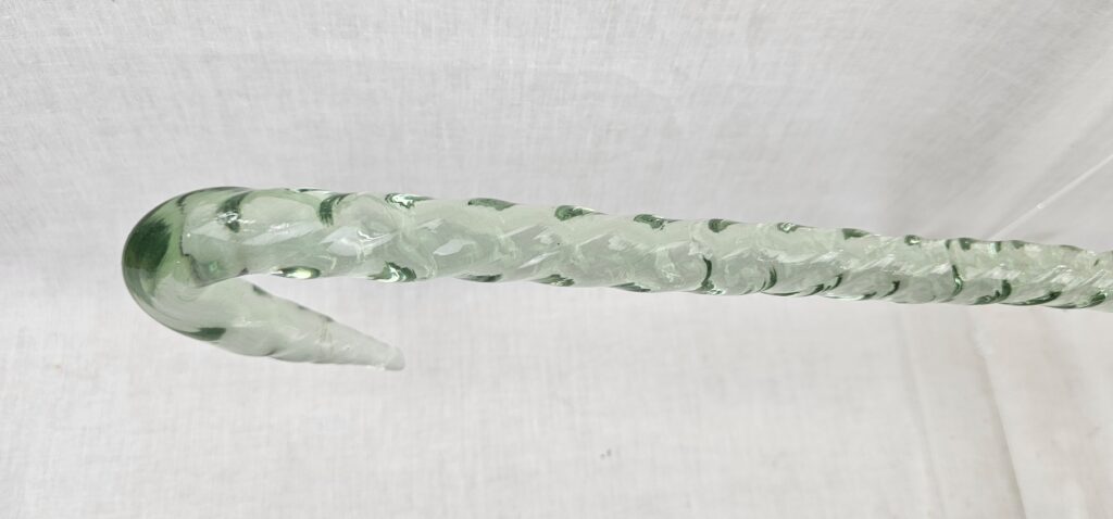 Victorian Light Green Glass Barley Twist Walking Stick - Sally Antiques