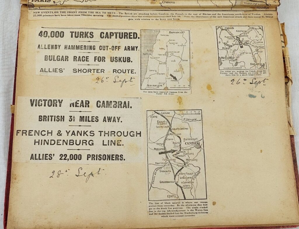 WW1 Scrapbook Of Newspaper Cuttings - Sally Antiques