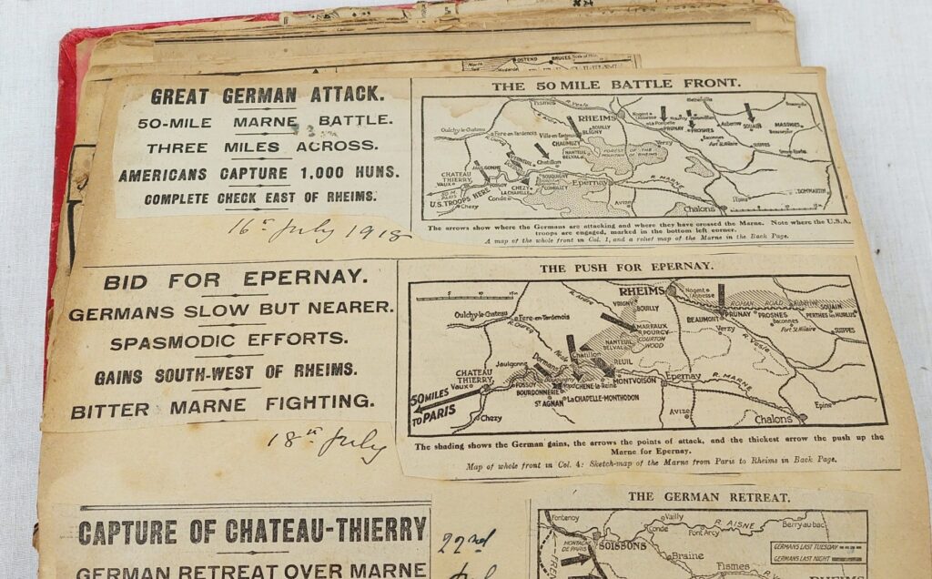 WW1 Scrapbook Of Newspaper Cuttings - Sally Antiques