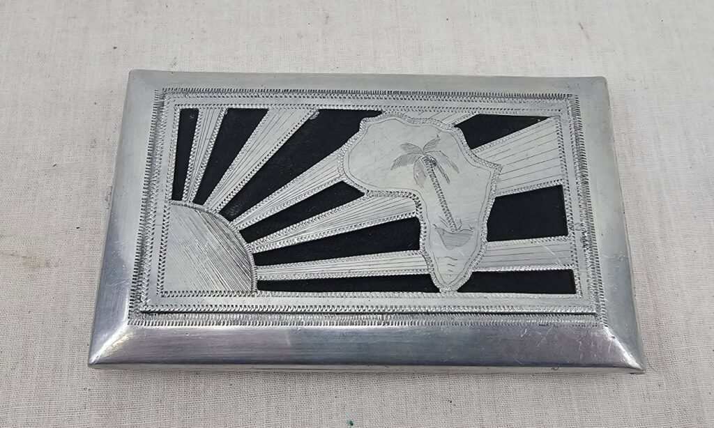 WW2 Era Aluminium Enamelled Indian Palace Cigarette Case - Sally Antiques