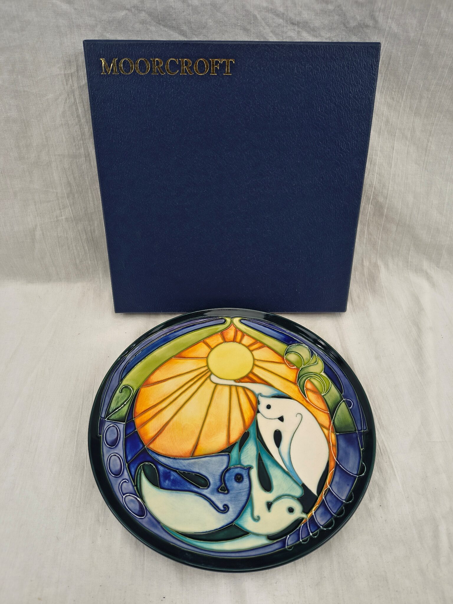 Boxed 2005 Moorcroft Pottery Limited Edition Sunbird Pattern Plate Emma ...