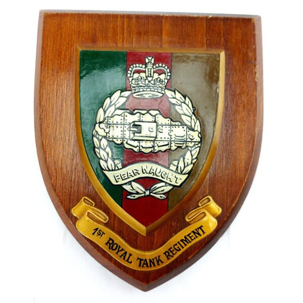 British, 1st Royal Tank Regiment Wall Plaque, Wooden Mount, Regimental ...