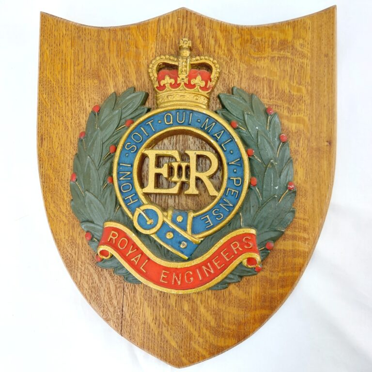 British, Royal Engineers Wall Plaque, Large Hand-Painted Crest on ...
