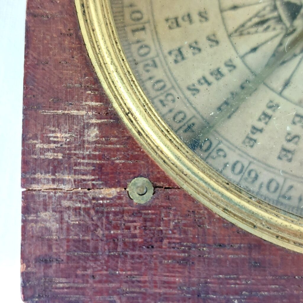 English, c.1870, Victorian Wooden Cased Pocket Compass - Sally Antiques