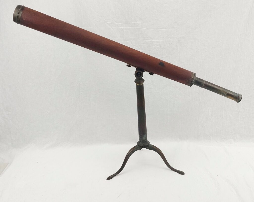 Victorian Brass Library Telescope On Tripod - Sally Antiques