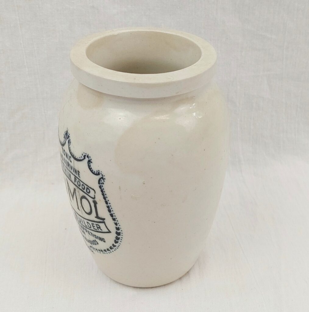 1920s Ceramic Numol Body Builder Jar - Sally Antiques