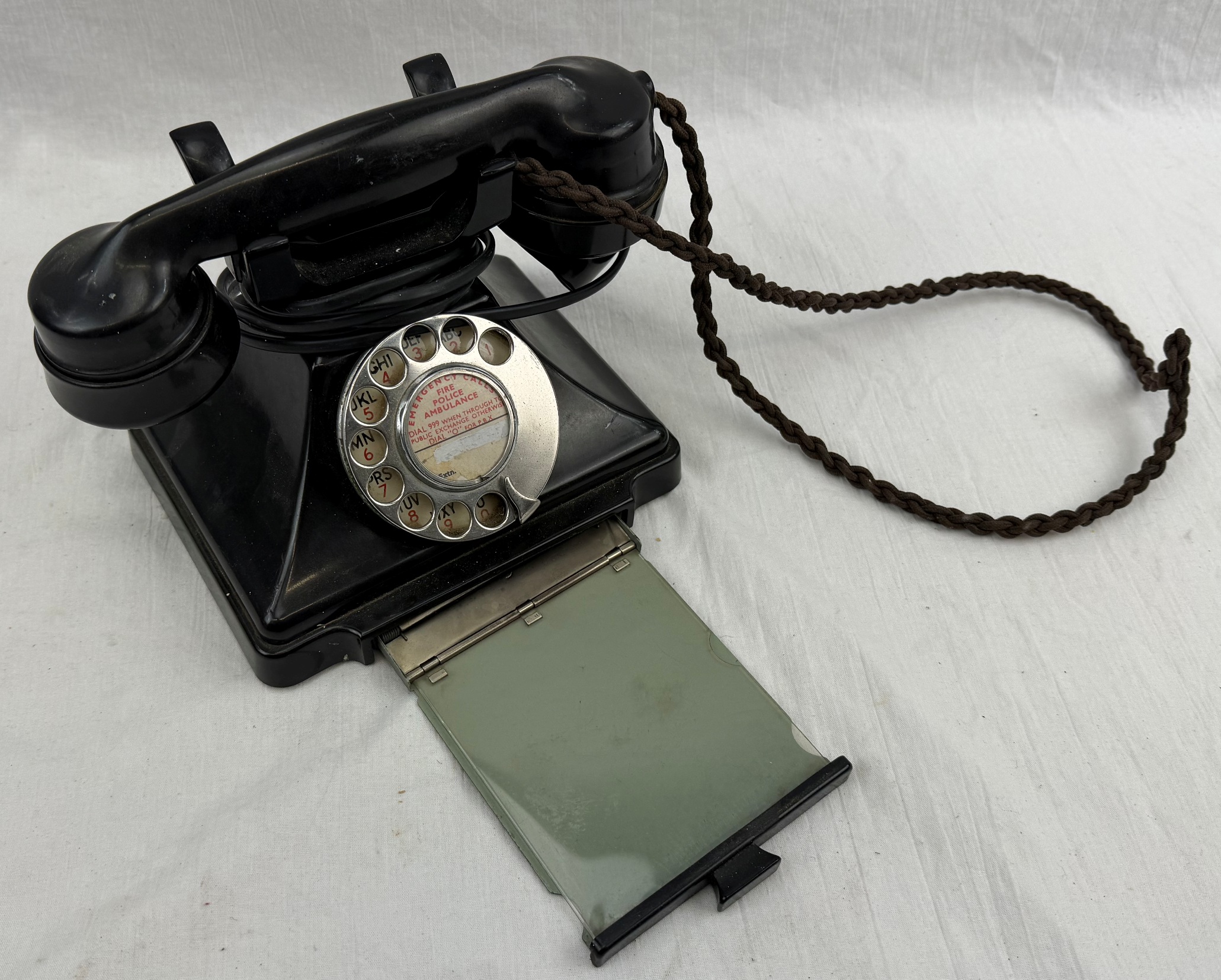 1950s Black Bakelite GPO Rotary Dial Telephone With Modern Plug - Sally ...
