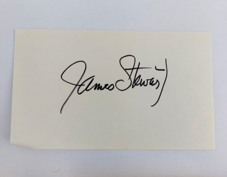 James Stewart, c.1960s – Autograph on Card with Period Certificate of ...