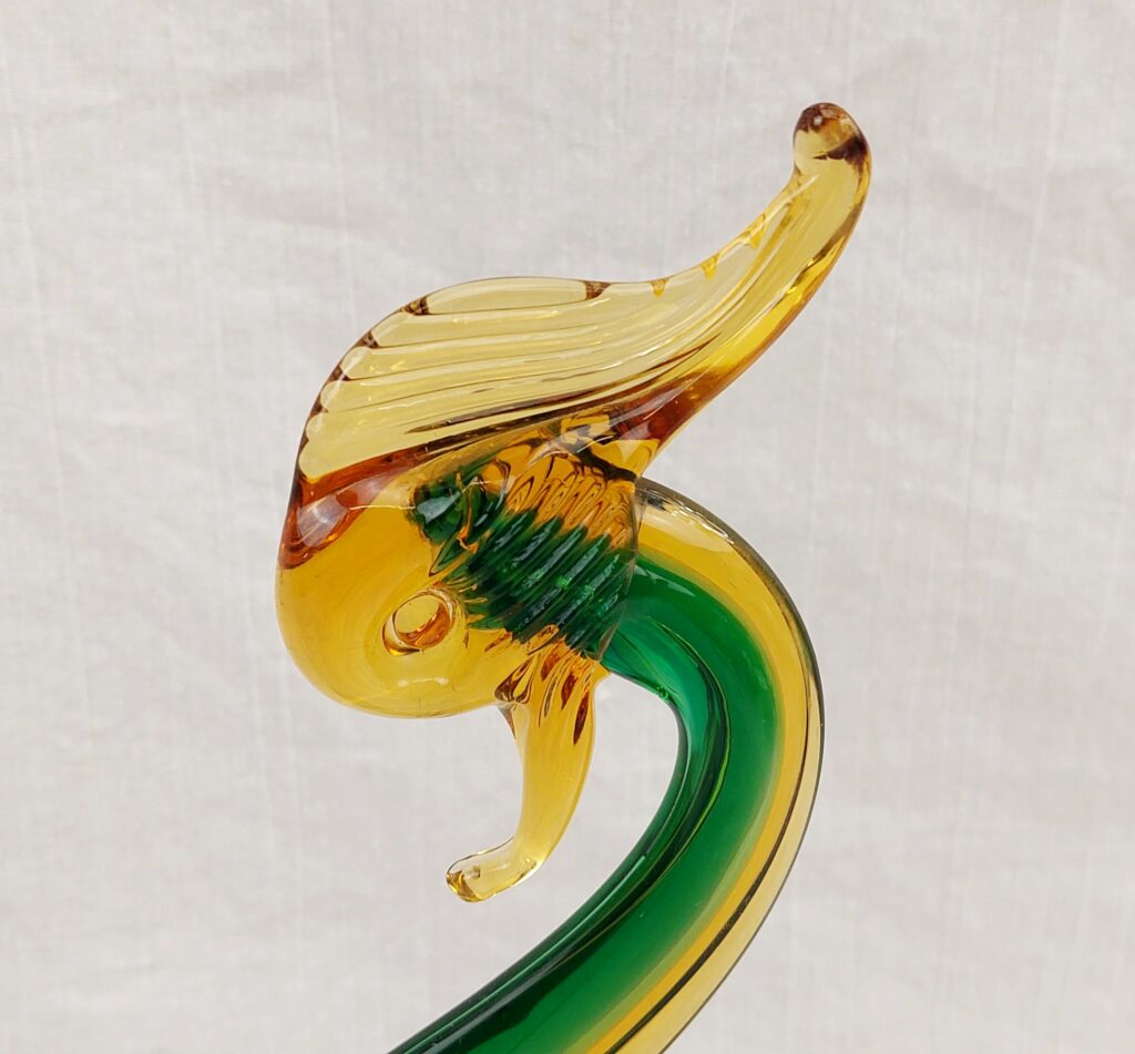 Large 1950s Murano Sommerso Glass Bird Bowl - Sally Antiques
