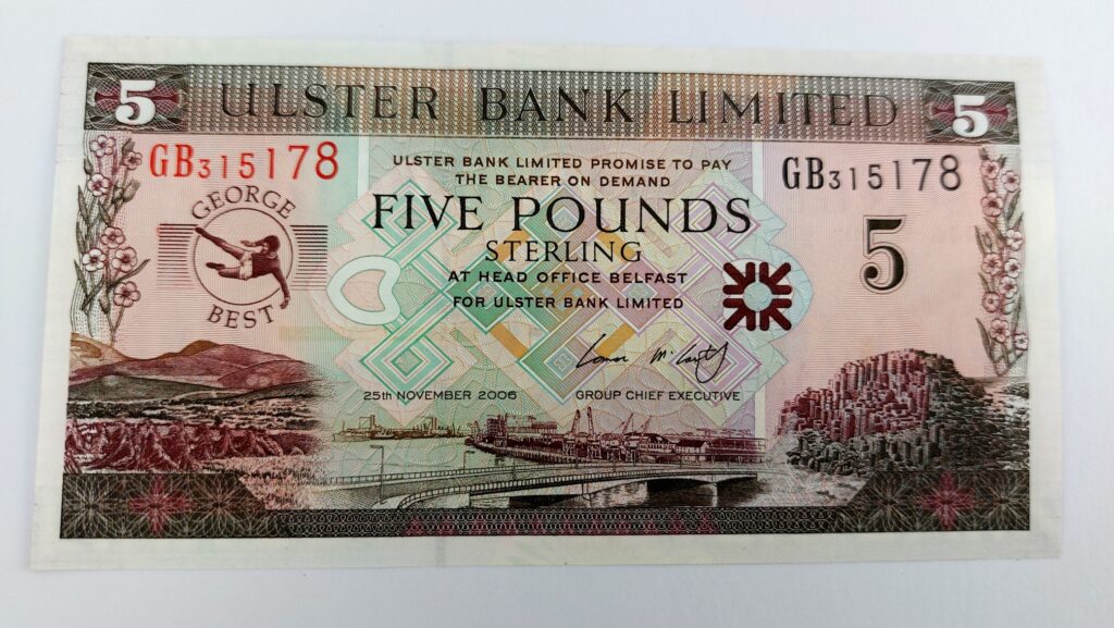 Northern Ireland, 2006, Ulster Bank £5 George Best Commemorative ...