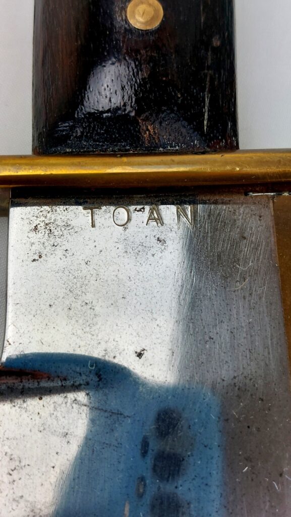 Large Frontier Bowie Knife, Marked “TOAN” - Sally Antiques