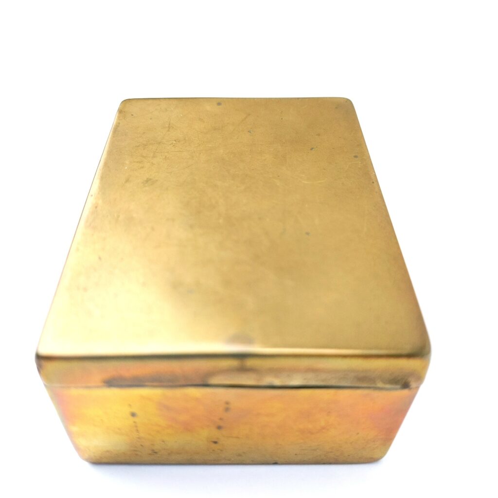British, Early to Mid 20th Century, Plain Brass Rectangular Tobacco ...